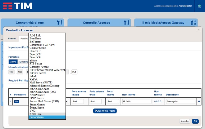 Come aprire le porte del router